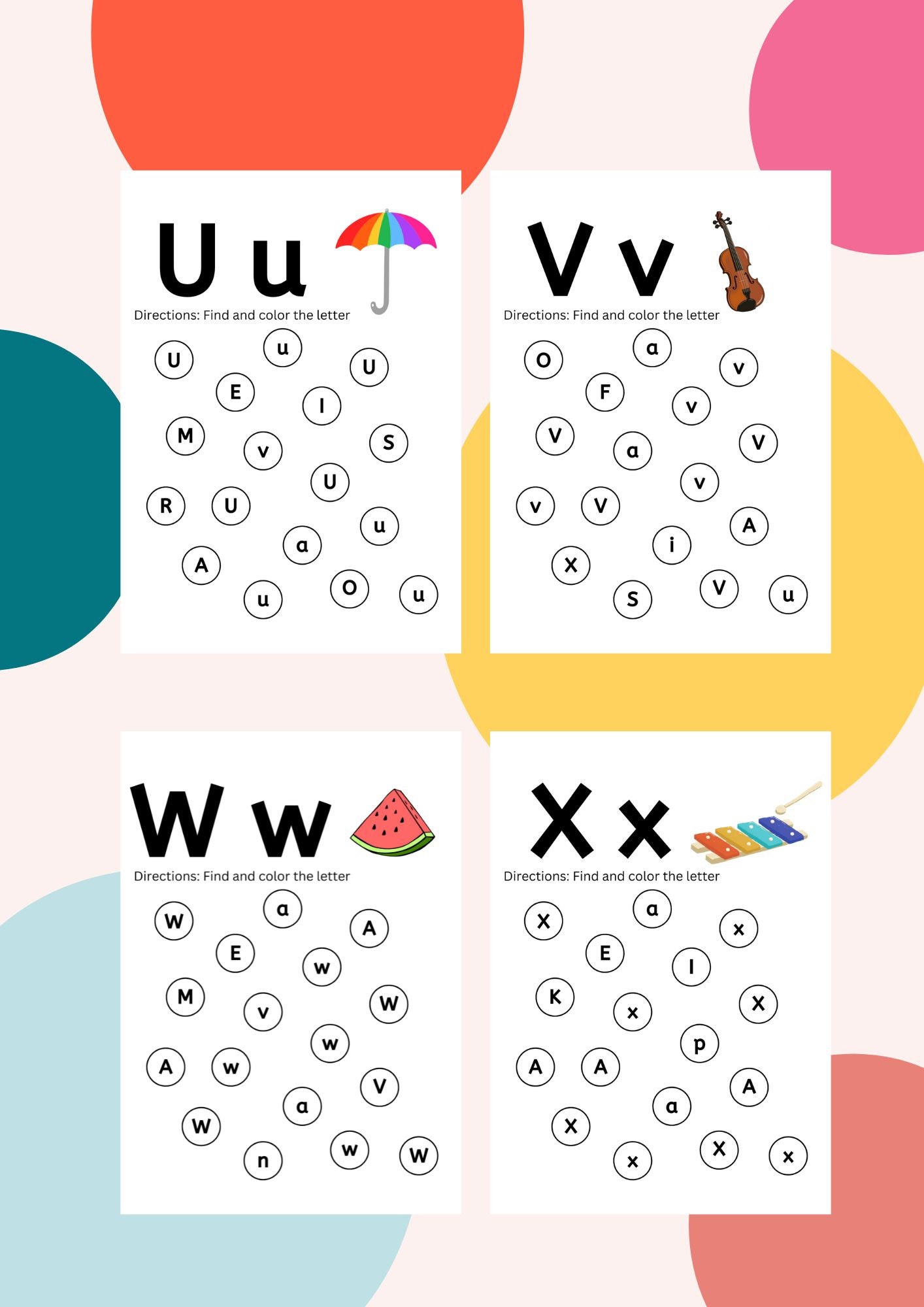 Letter Match-up Printable - Etsy