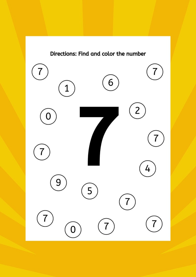 Number Match-up Printable - Etsy