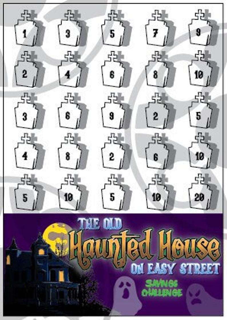The Old Haunted House on Easy Street Savings Challenge - Etsy