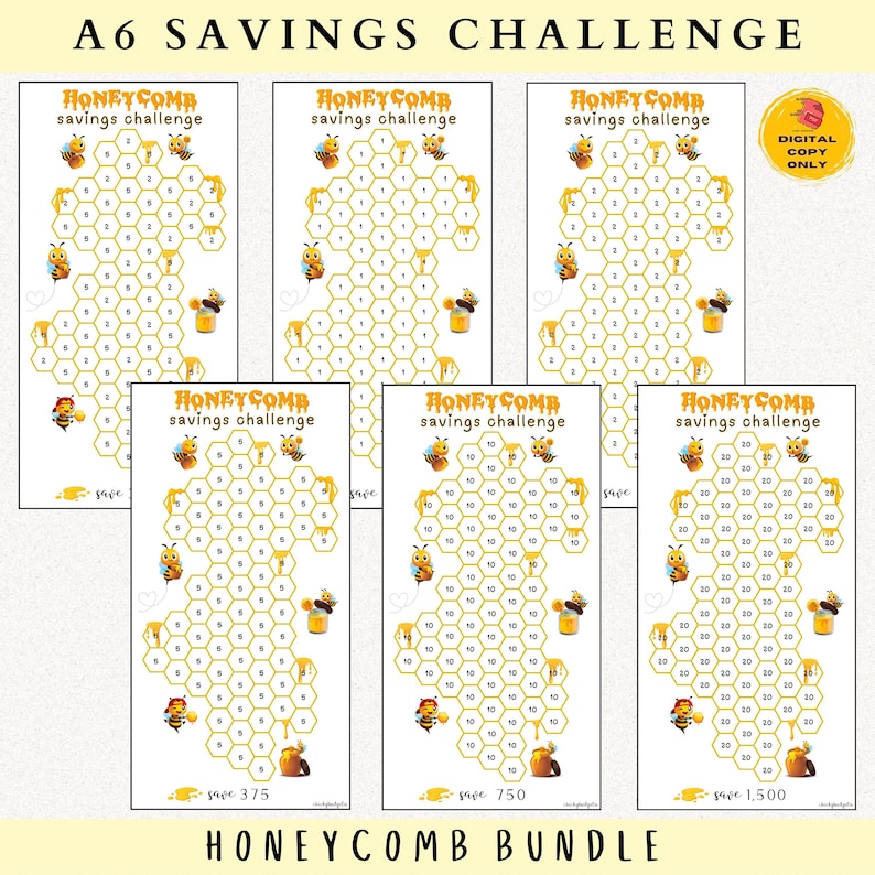 A6 HONEYCOMB Savings Challenge - Etsy