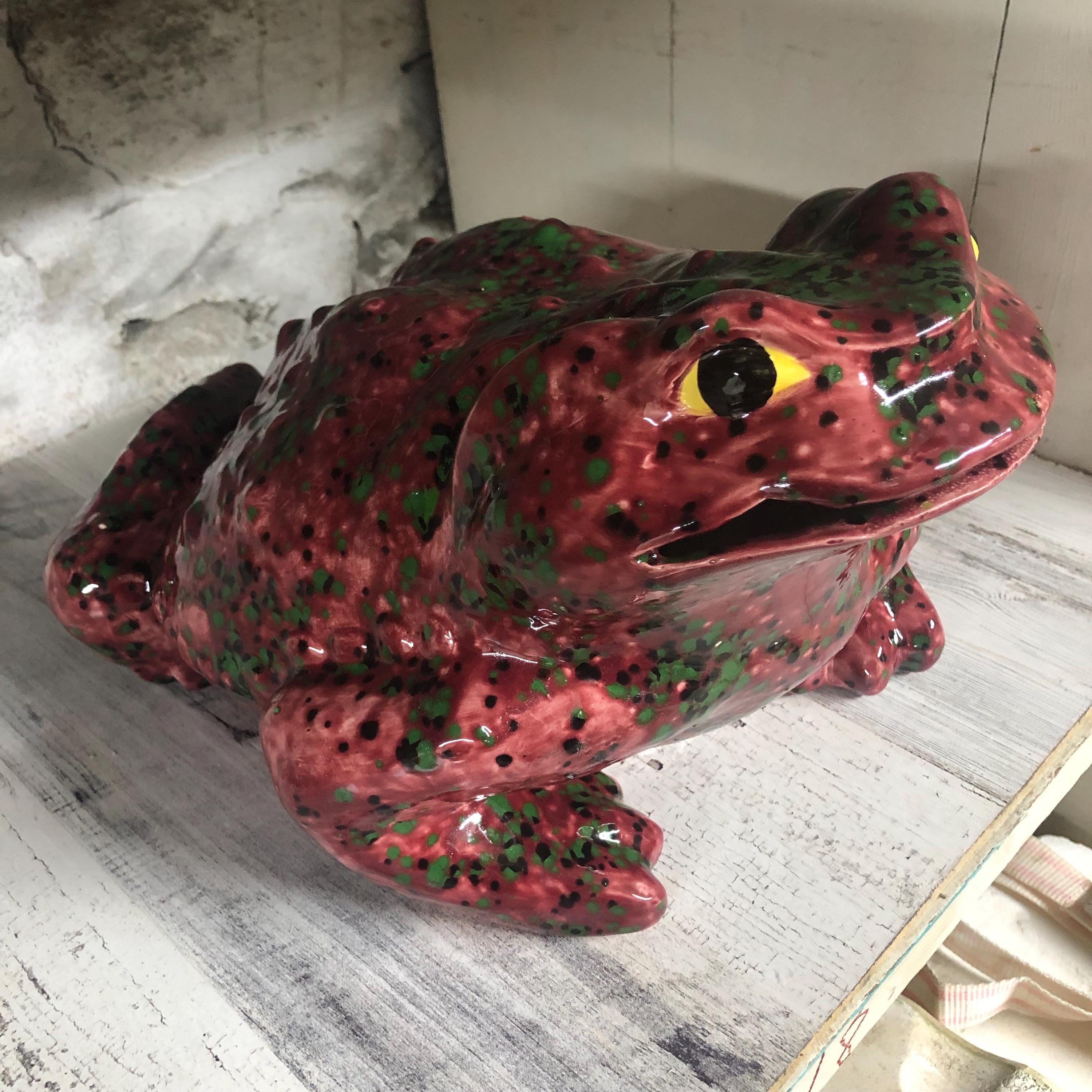 Red Painted Ceramic Arnel Toad Toilet Paper Holder - Etsy