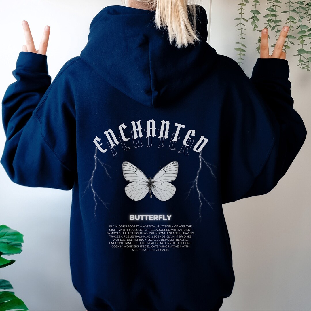 Enchanted Flutter Butterfly Full Zip up Hoodie, Fairy Core, Fairycore Cottagecore Clothes ...