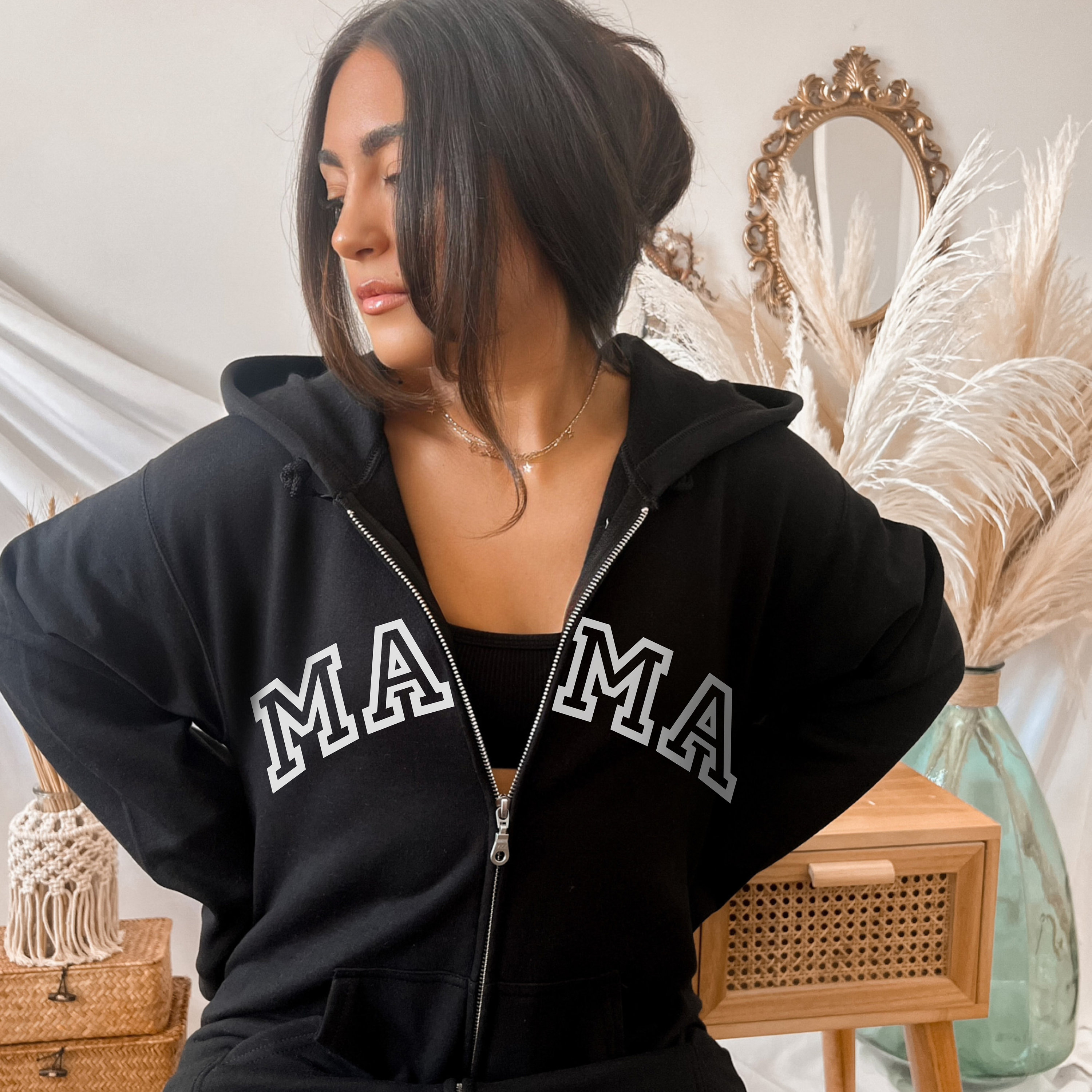Varsity Mama Sweatshirt, Breastfeeding Friendly Full Zip up Mama Hoodie ...