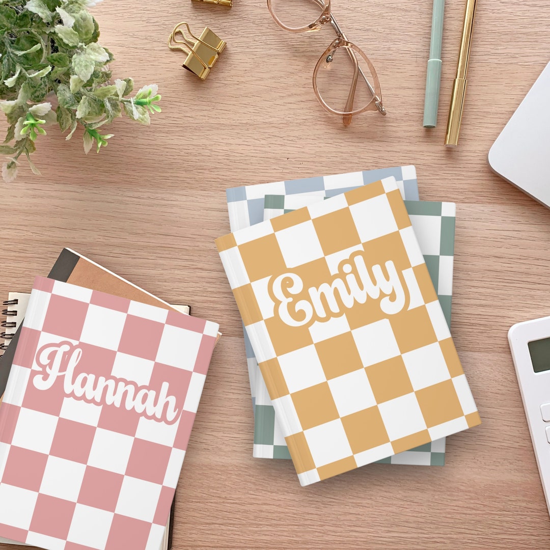 Custom Retro Checkerboard Journal, Notebook Personalization ...