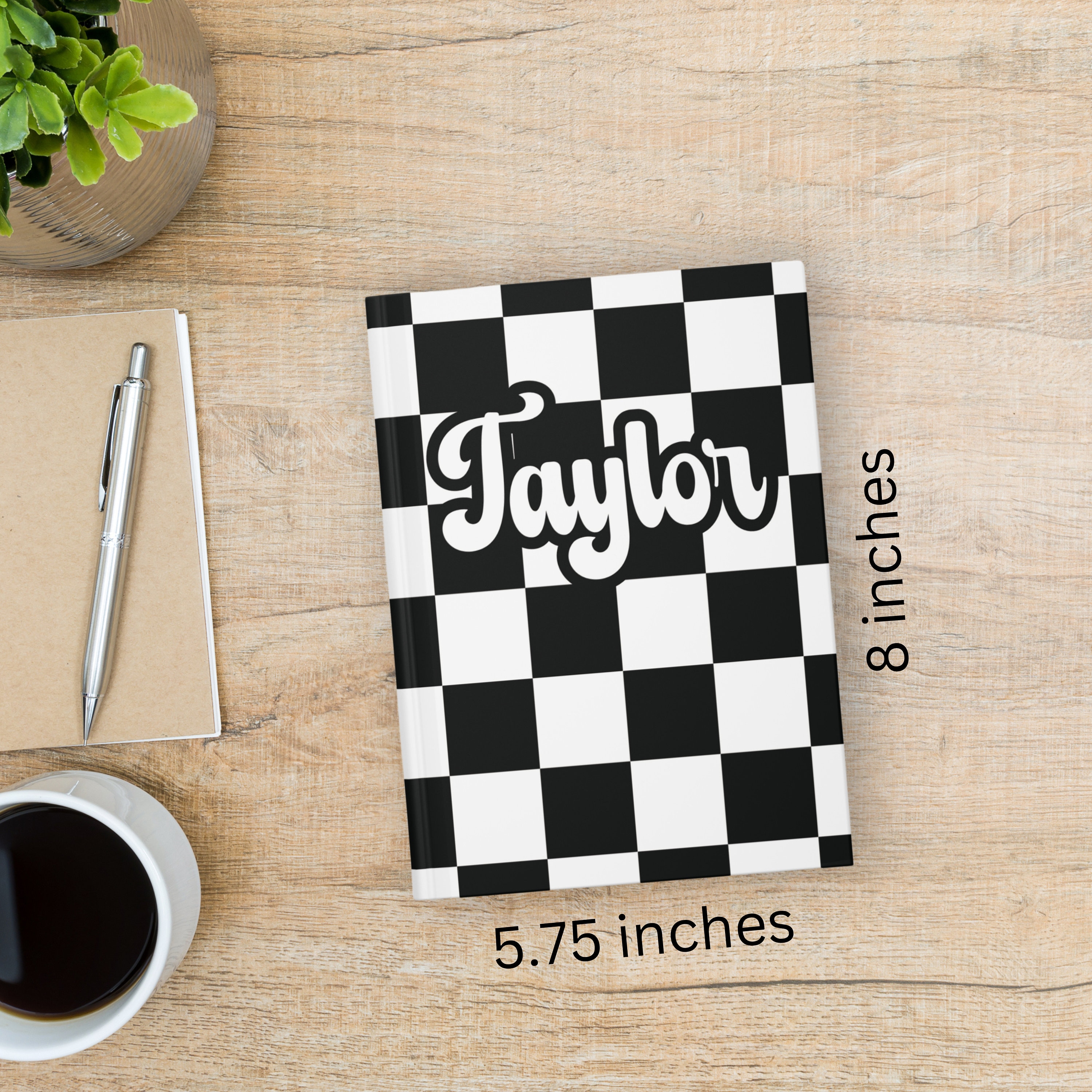 Custom Retro Checkerboard Journal, Notebook Personalization ...