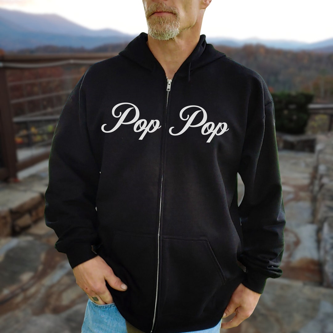Retro Pop Pop Sweatshirt, Pop Pop Full Zip up Hoodie, Pop-pop Gift, Pop ...
