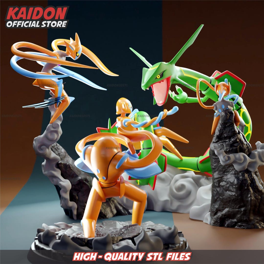 Buy Rayquaza STL File - Pokemon Battle Diorama Deoxys Vs Rayquaza, High ...