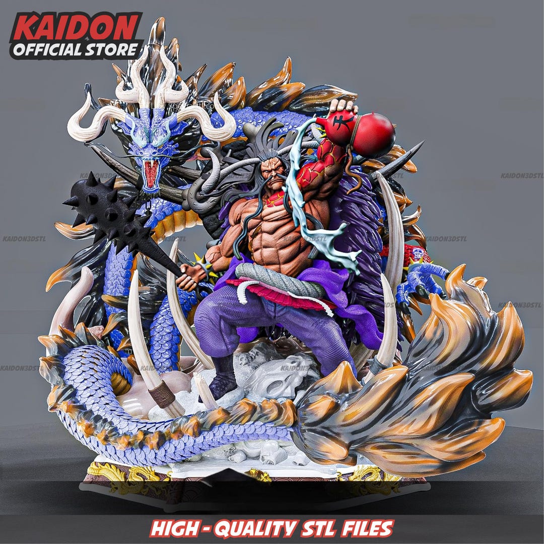 Kaido One Piece Diorama STL File for 3D Printing High Quality 3D Model ...