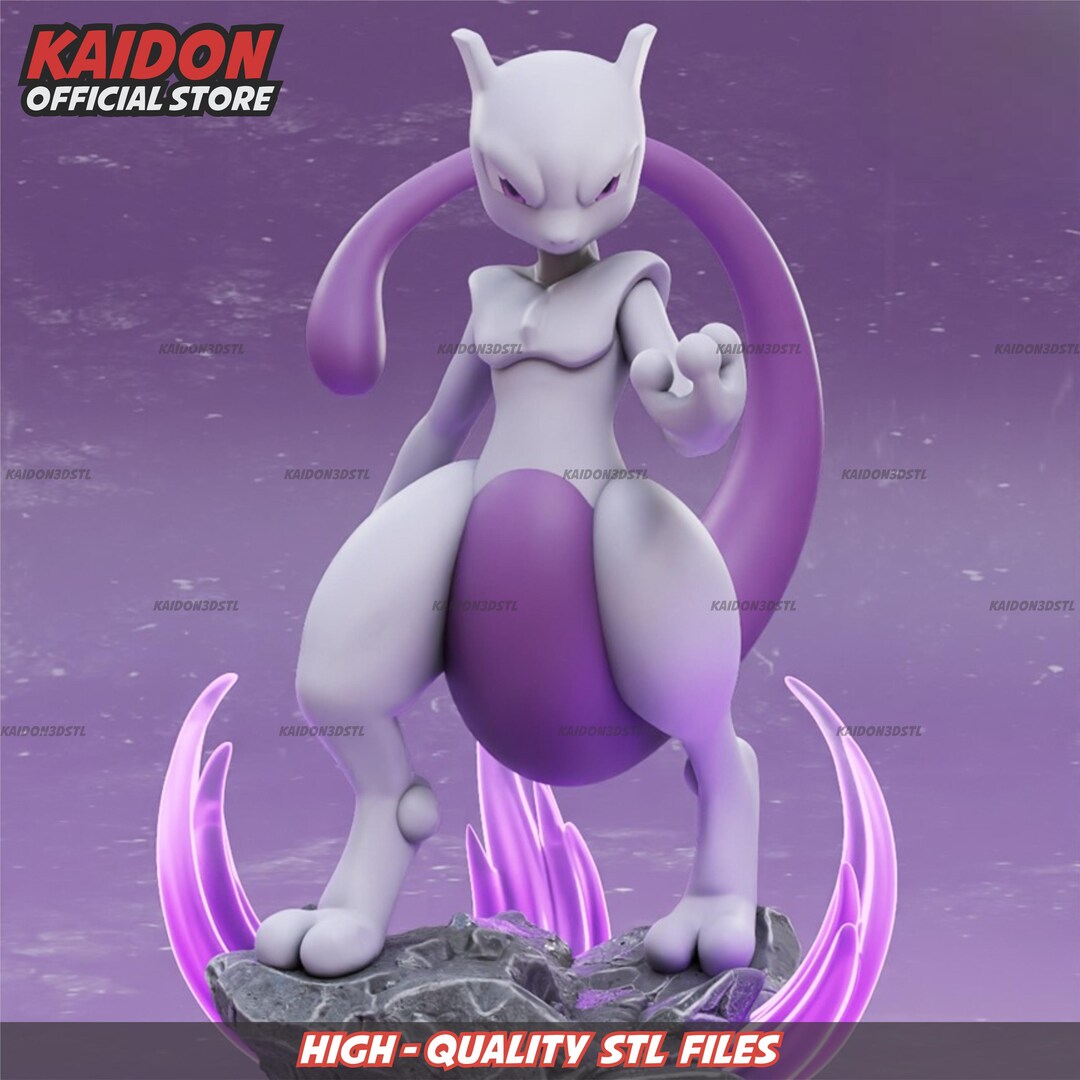 Mewtwo Pokemon STL File for 3D Printing High Quality 3D Model Digital File Figurine Mewtwo ...