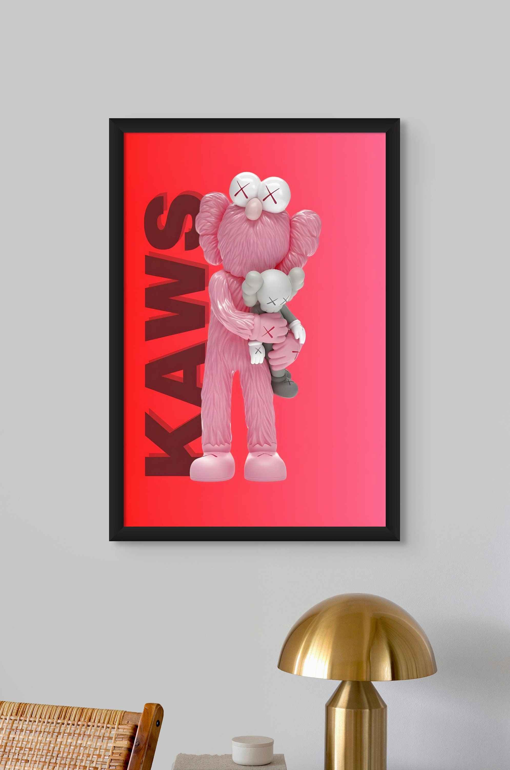 Pink Hugging Kaws Figure Poster Toys, Hypebeast Decor, Digital Download ...