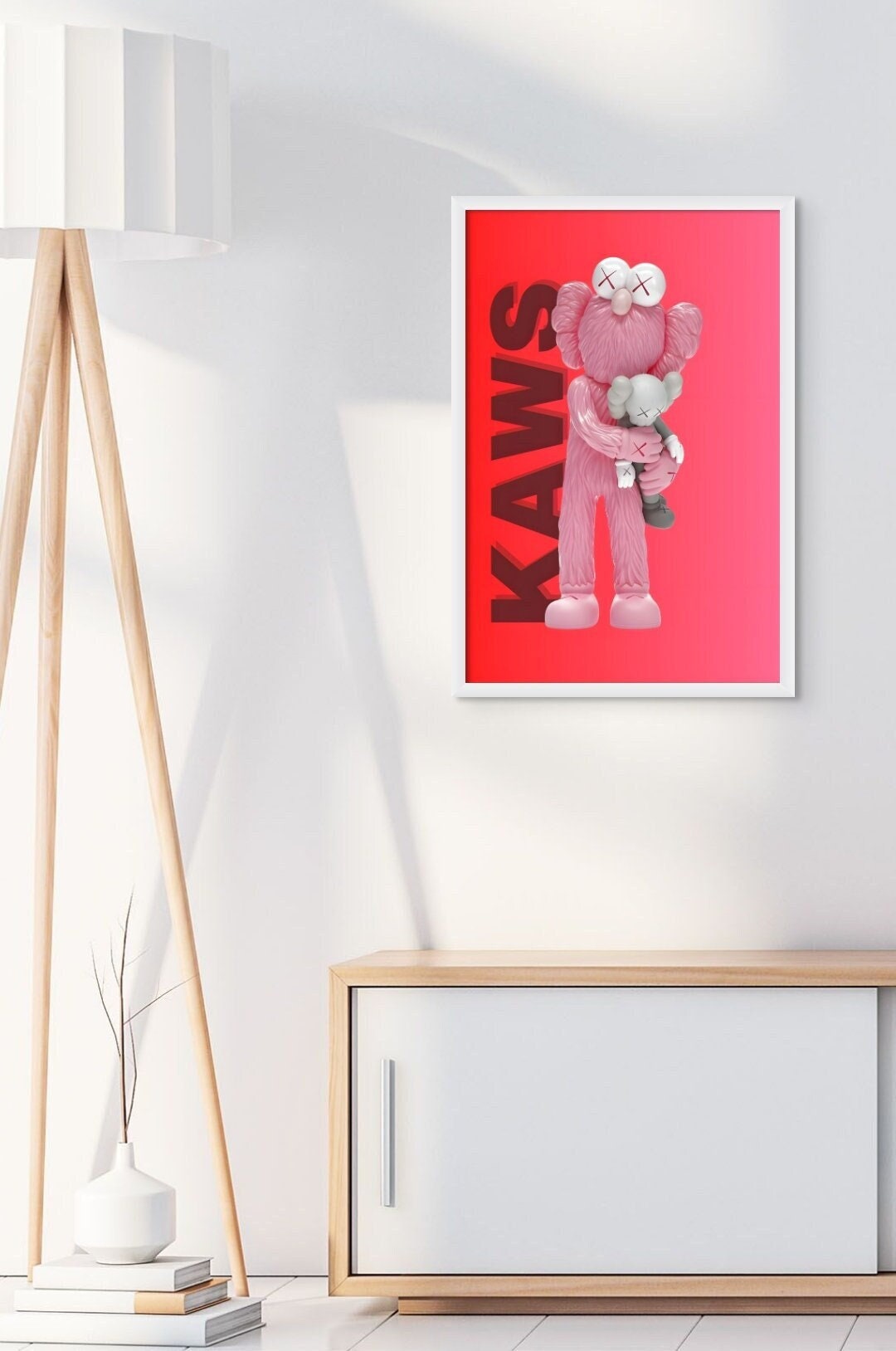 Pink Hugging Kaws Figure Poster Toys, Hypebeast Decor, Digital Download ...