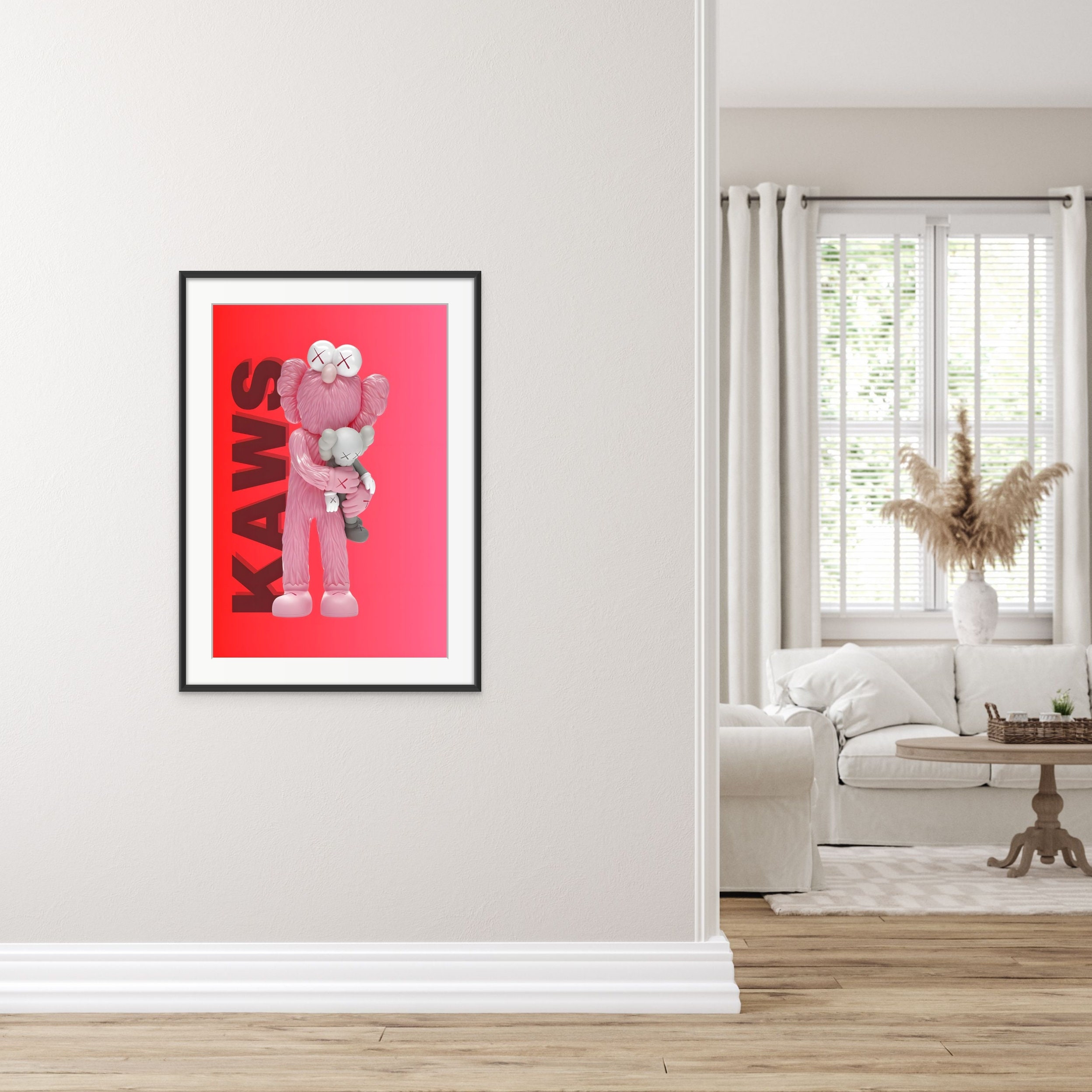 Pink Hugging Kaws Figure Poster Toys, Hypebeast Decor, Digital Download ...