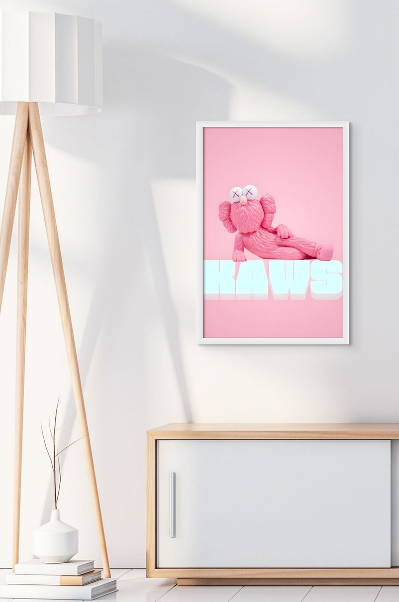Pink Kaws Figure Poster Toys, Digital Download Hypebeast, Printable ...