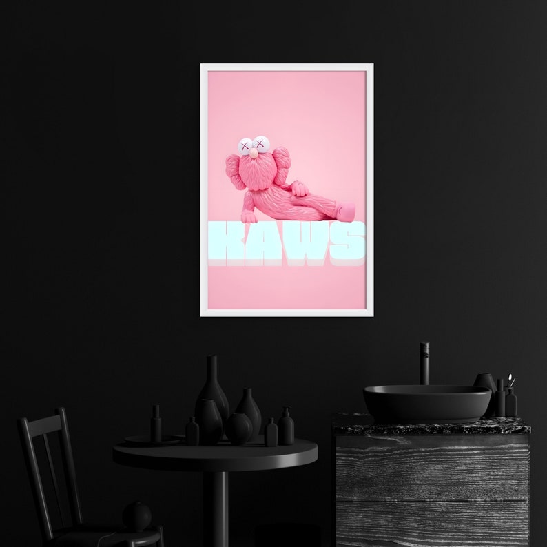 Pink Kaws Figure Poster Toys, Digital Download Hypebeast, Printable ...
