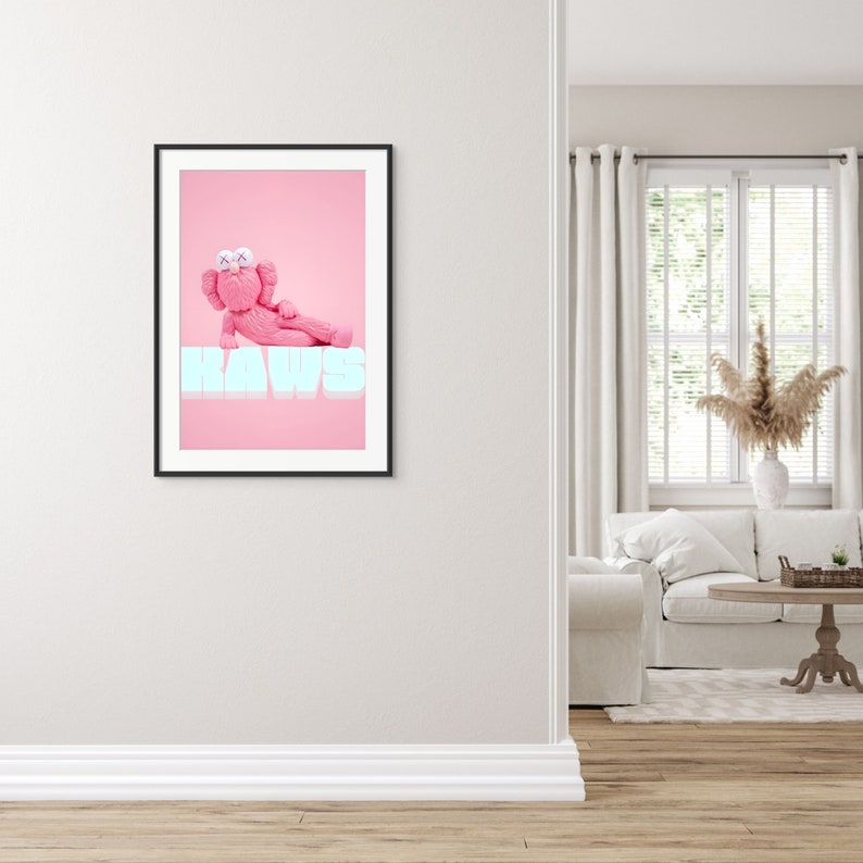 Pink Kaws Figure Poster Toys, Digital Download Hypebeast, Printable ...