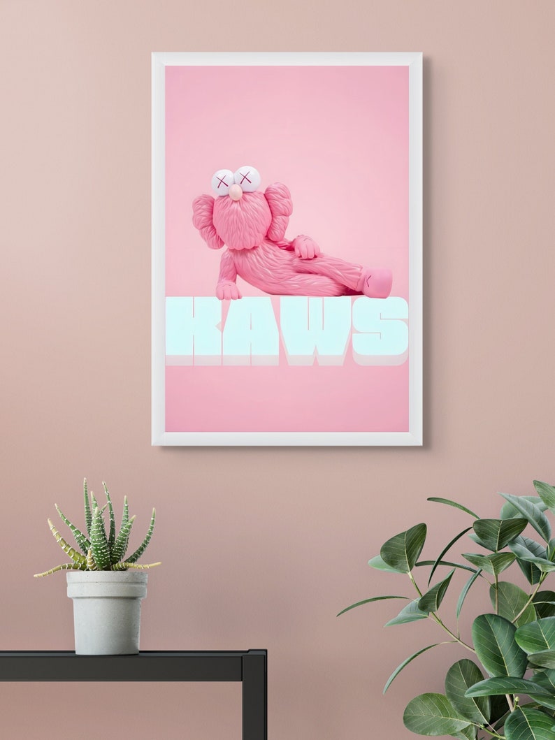 Pink Kaws Figure Poster Toys, Digital Download Hypebeast, Printable ...
