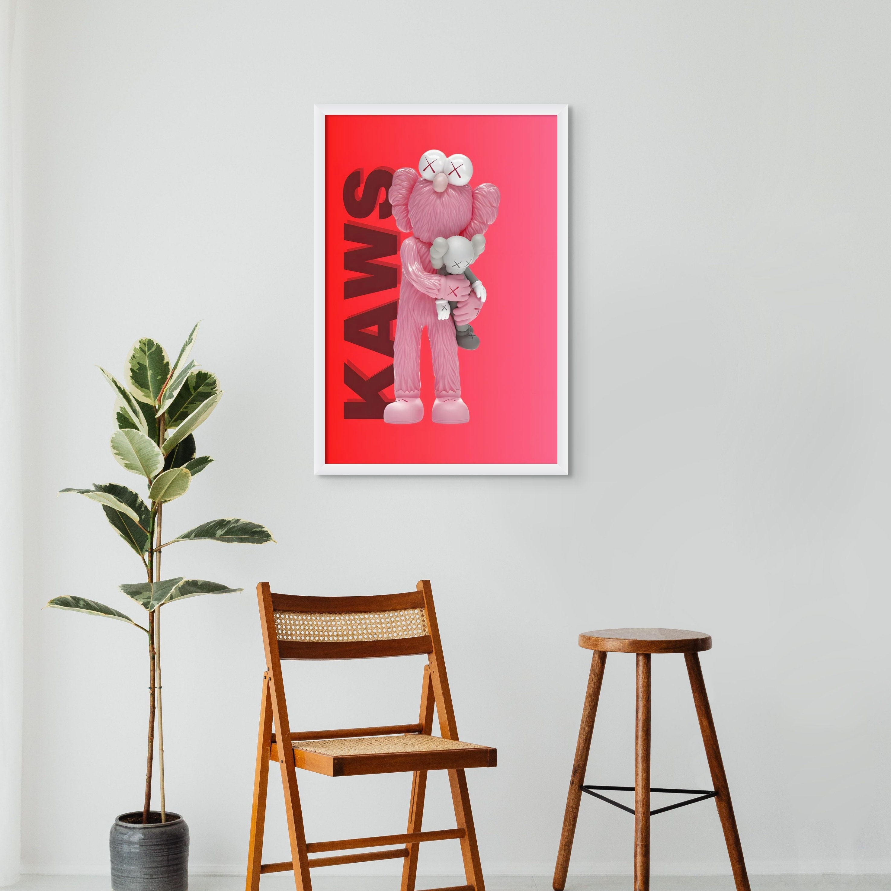 Pink Hugging Kaws Figure Poster Toys Hypebeast Decor Digital - Etsy
