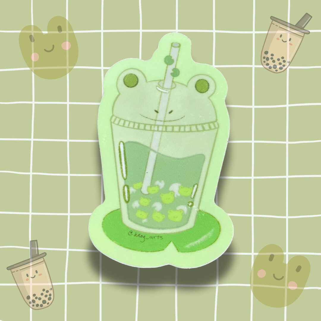 Frog Boba Sticker | Cute Stickers - Etsy