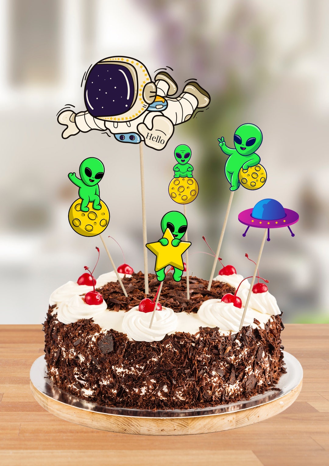 Printable Cake Topper Space. - Etsy