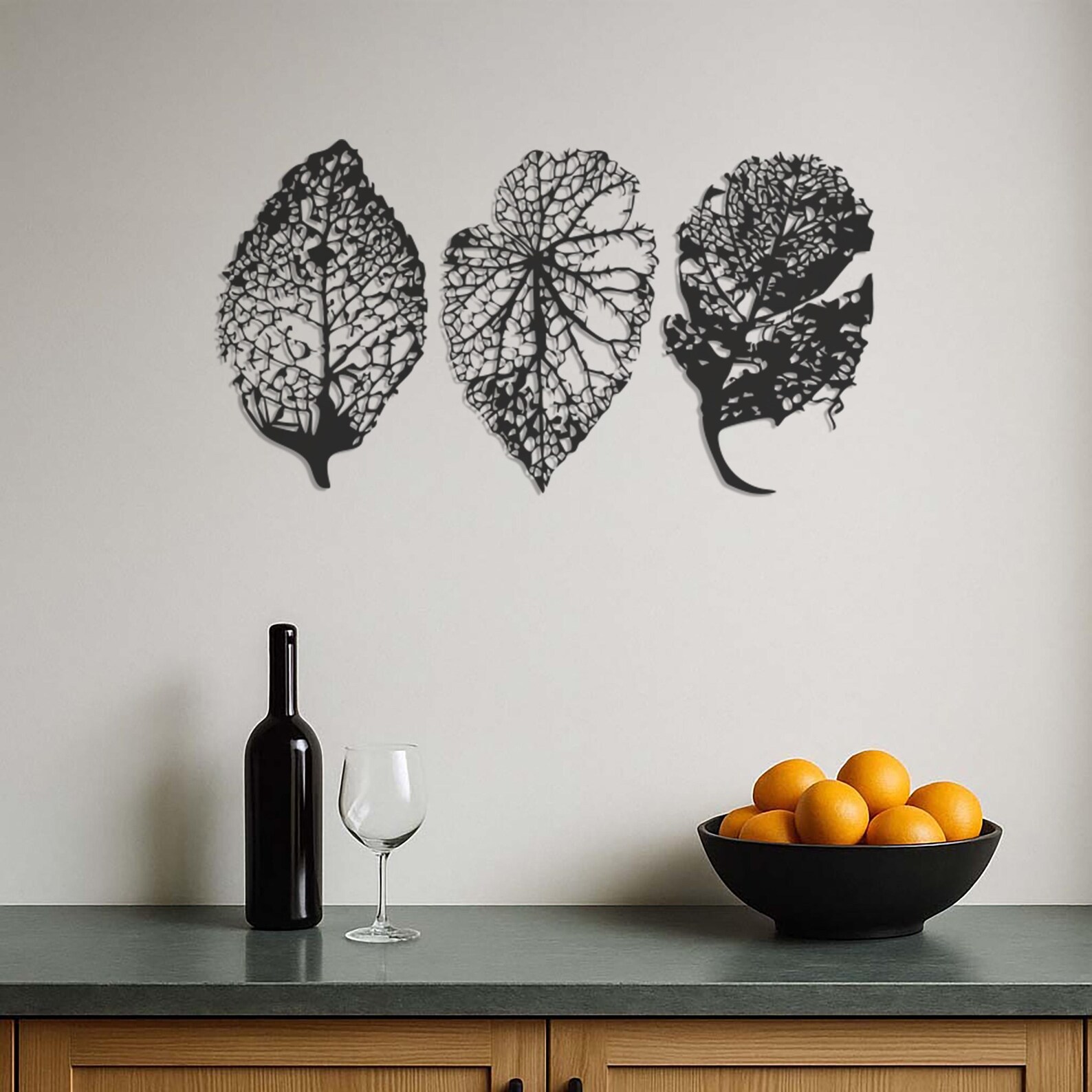 Leaf Metal Wall Art Set, Botanical Wall Decor, Nature Inspired Wall ...