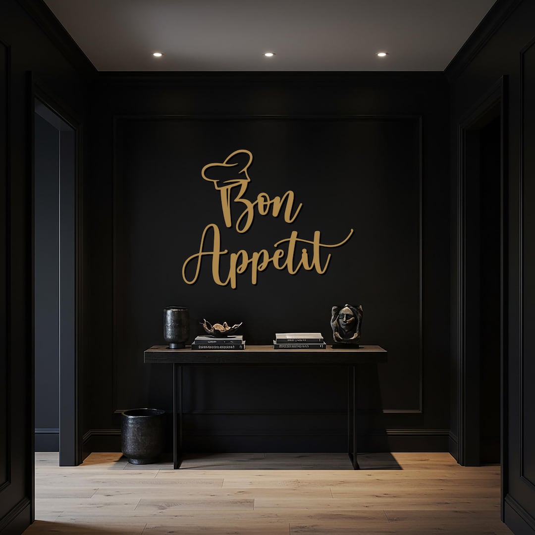 Bon Appetit Wall Art, Kitchen Metal Sign, Modern Gift, Dining Room ...