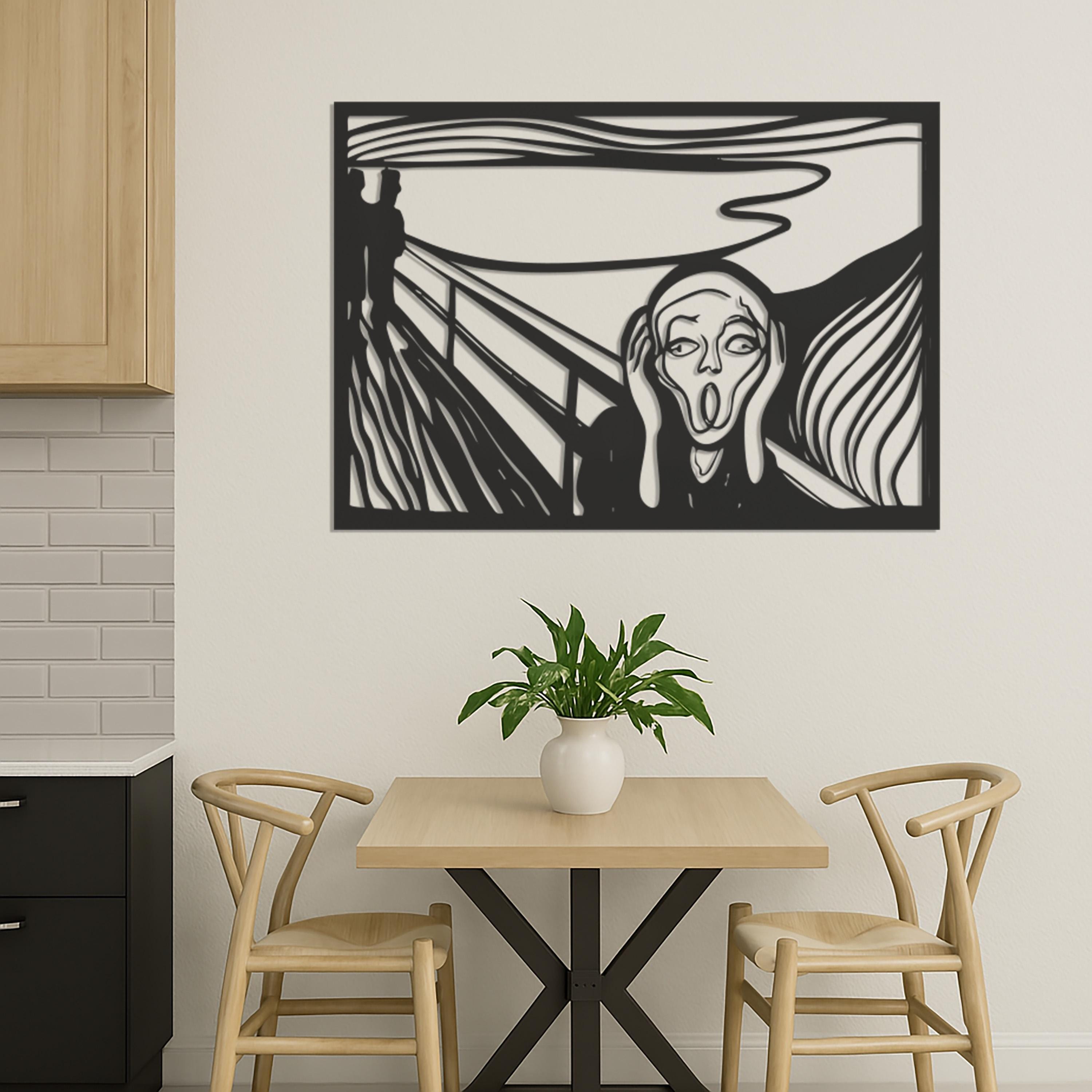 The Scream Inspired Metal Wall Art – Edvard Munch Style Abstract ...