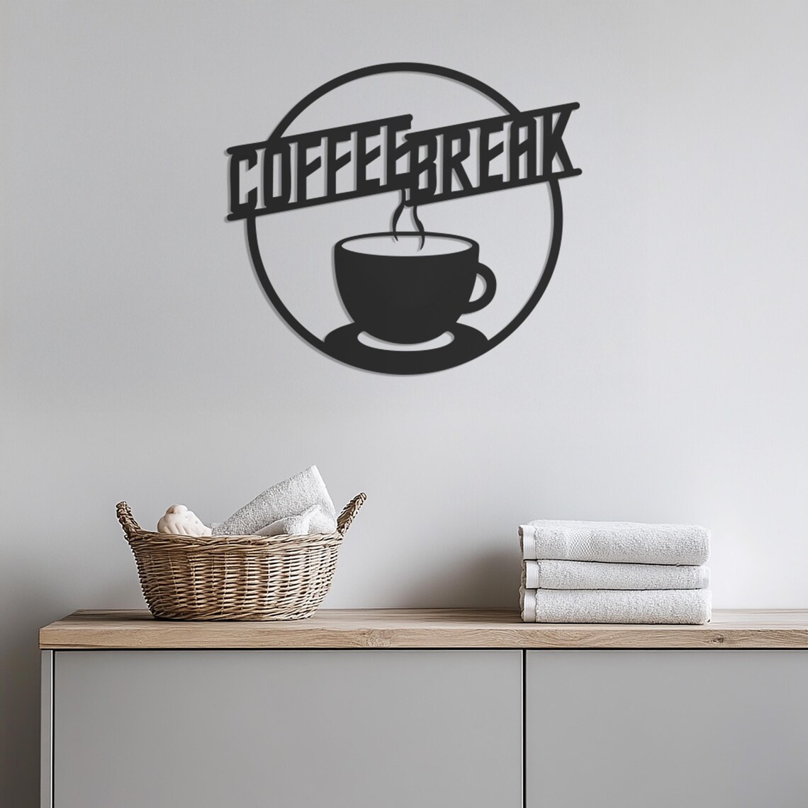 Coffee Break Metal Wall Art, Café Kitchen Wall Sign, Coffee Cup Decor ...