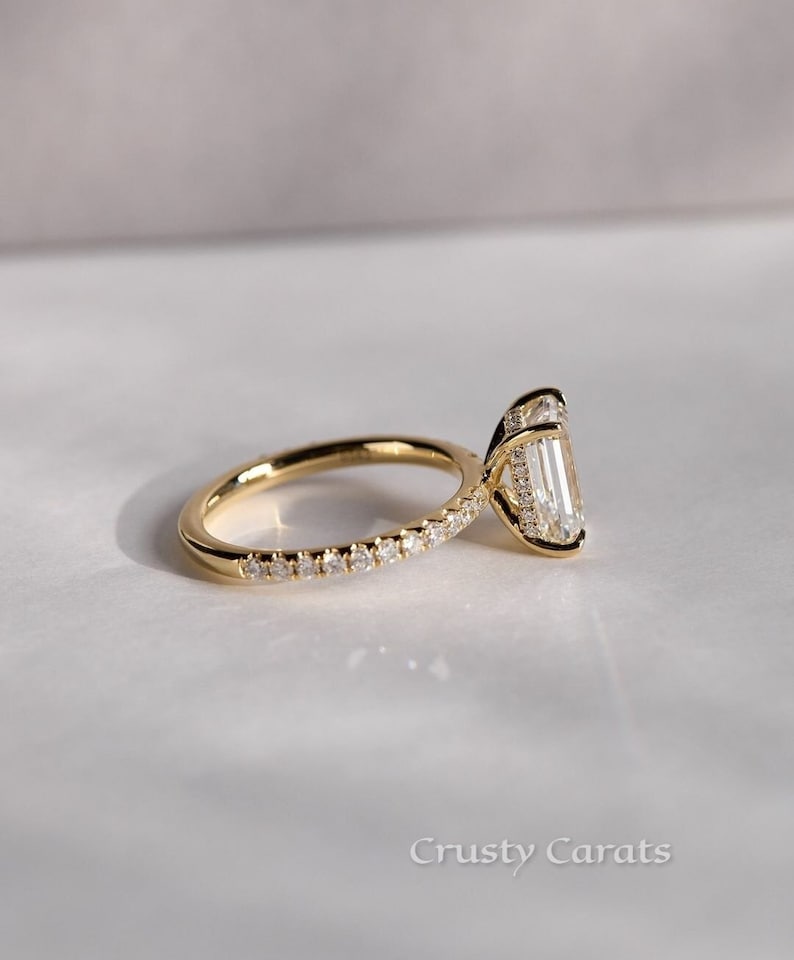 1.50 CT Emerald Cut GIA/IGI Certified Lab Grown Diamond Hidden Halo ...