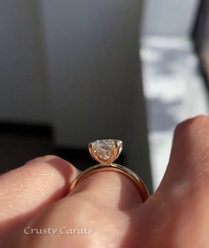 Certified 2.5 CT Elongated Cushion Cut Lab Grown Diamond Engagement ...