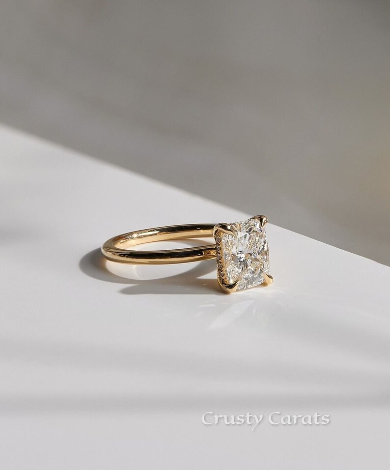 Certified 2.5 CT Elongated Cushion Cut Lab Grown Diamond Engagement ...