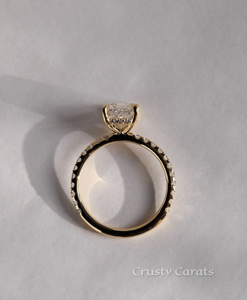 1.50 CT Emerald Cut GIA/IGI Certified Lab Grown Diamond Hidden Halo ...