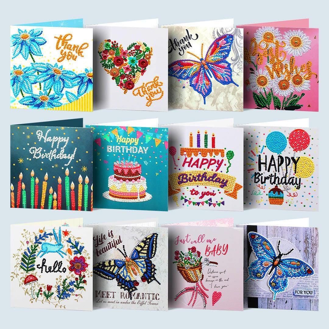 DIY Diamond Dot Cards 5D Diamond Painting Cards - Etsy