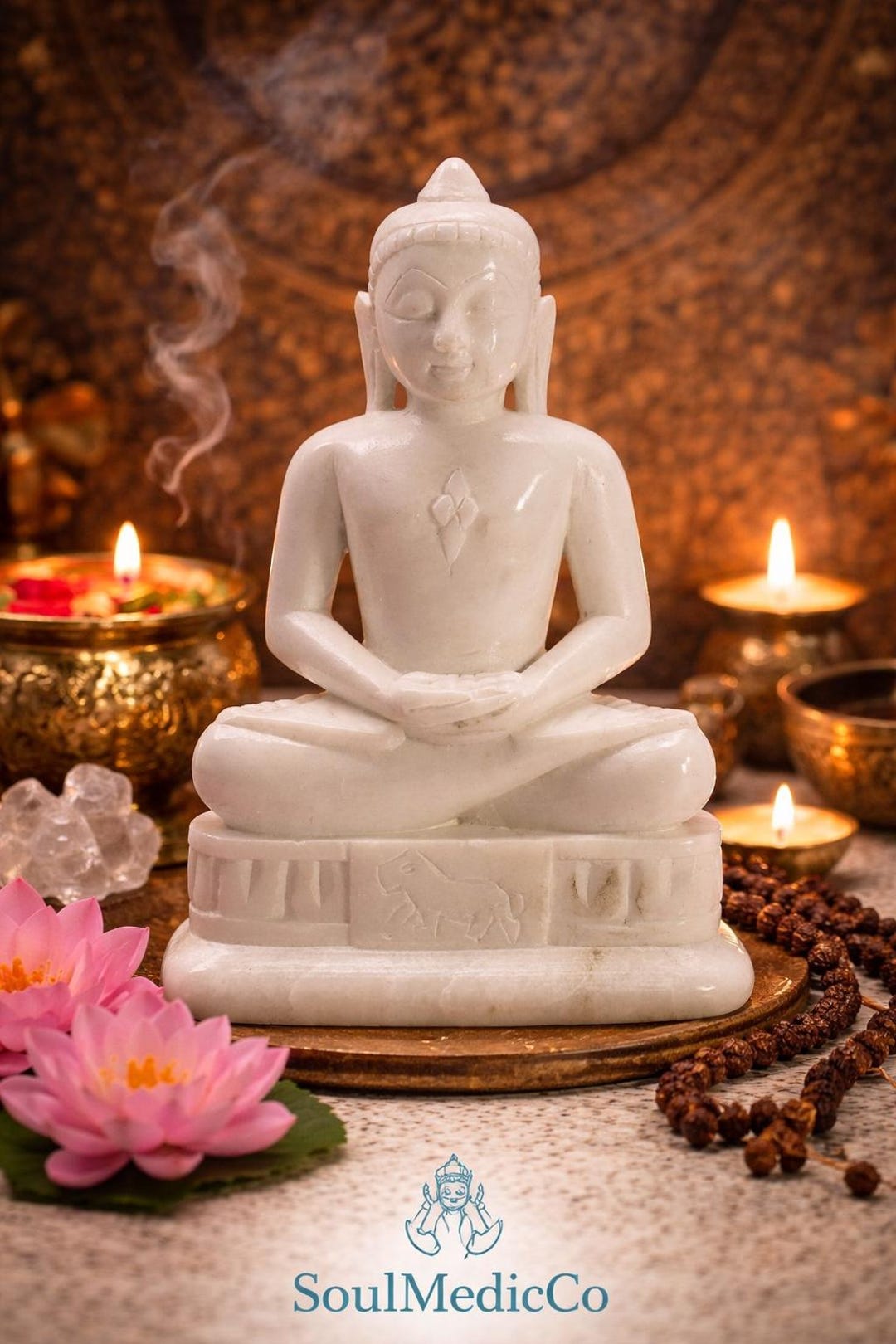 White Marble Swami Mahavir Jain Idol | Hand Carved Mahaveer Ji Statue ...