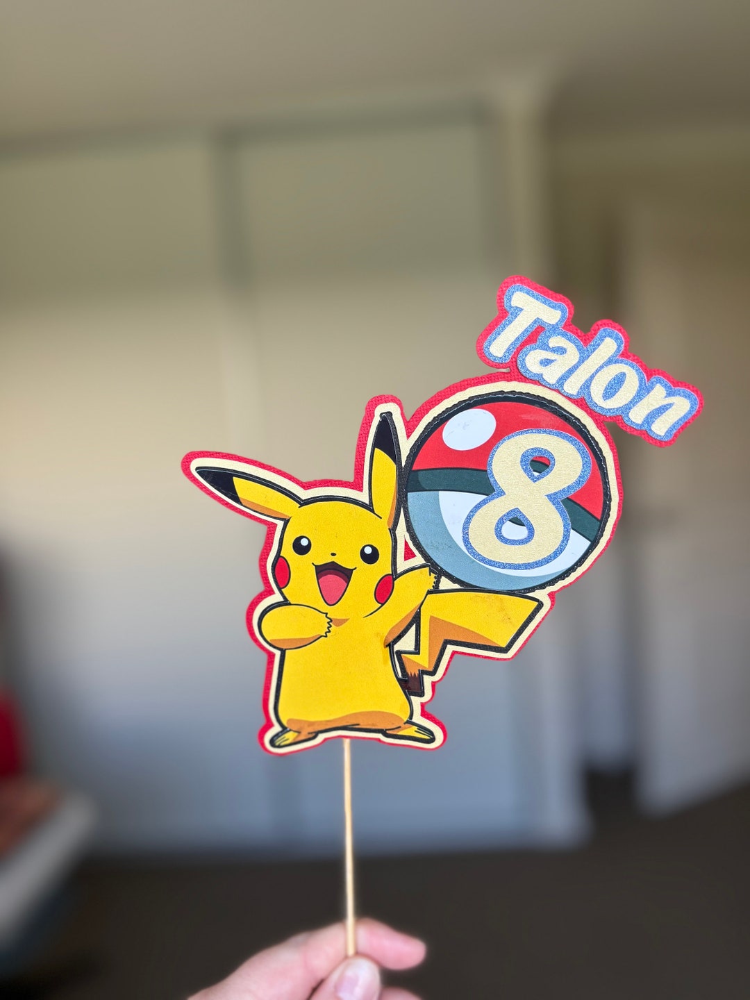 Pokemon Custom Cardstock Cake Topper - Etsy