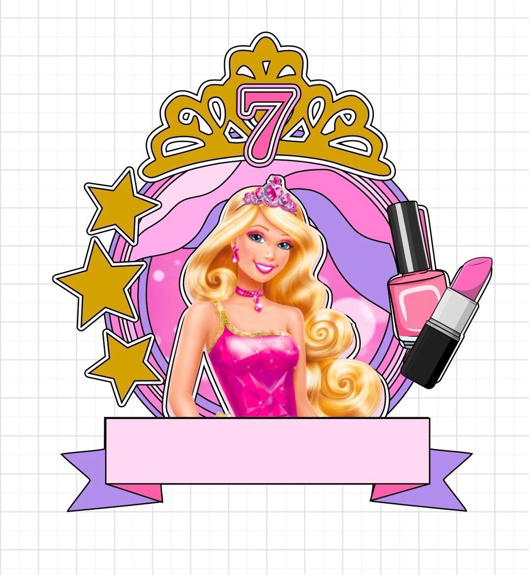 Barbie Custom Cardstock Cake Topper - Etsy