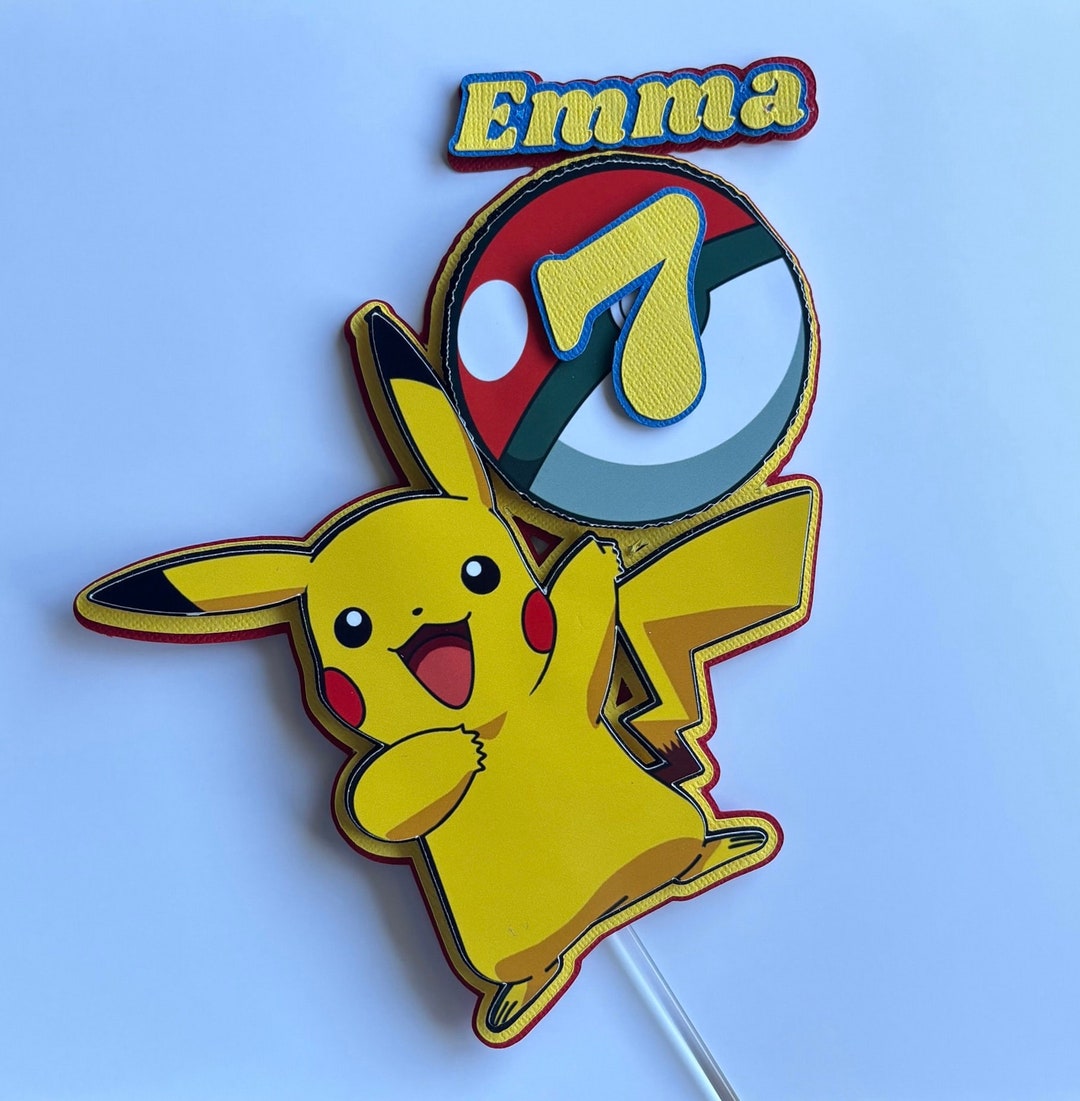 Pokemon Custom Cardstock Cake Topper - Etsy