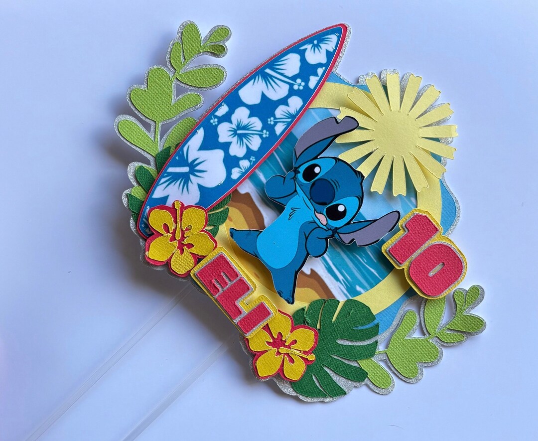 Stitch Custom Cardstock Cake Topper - Etsy