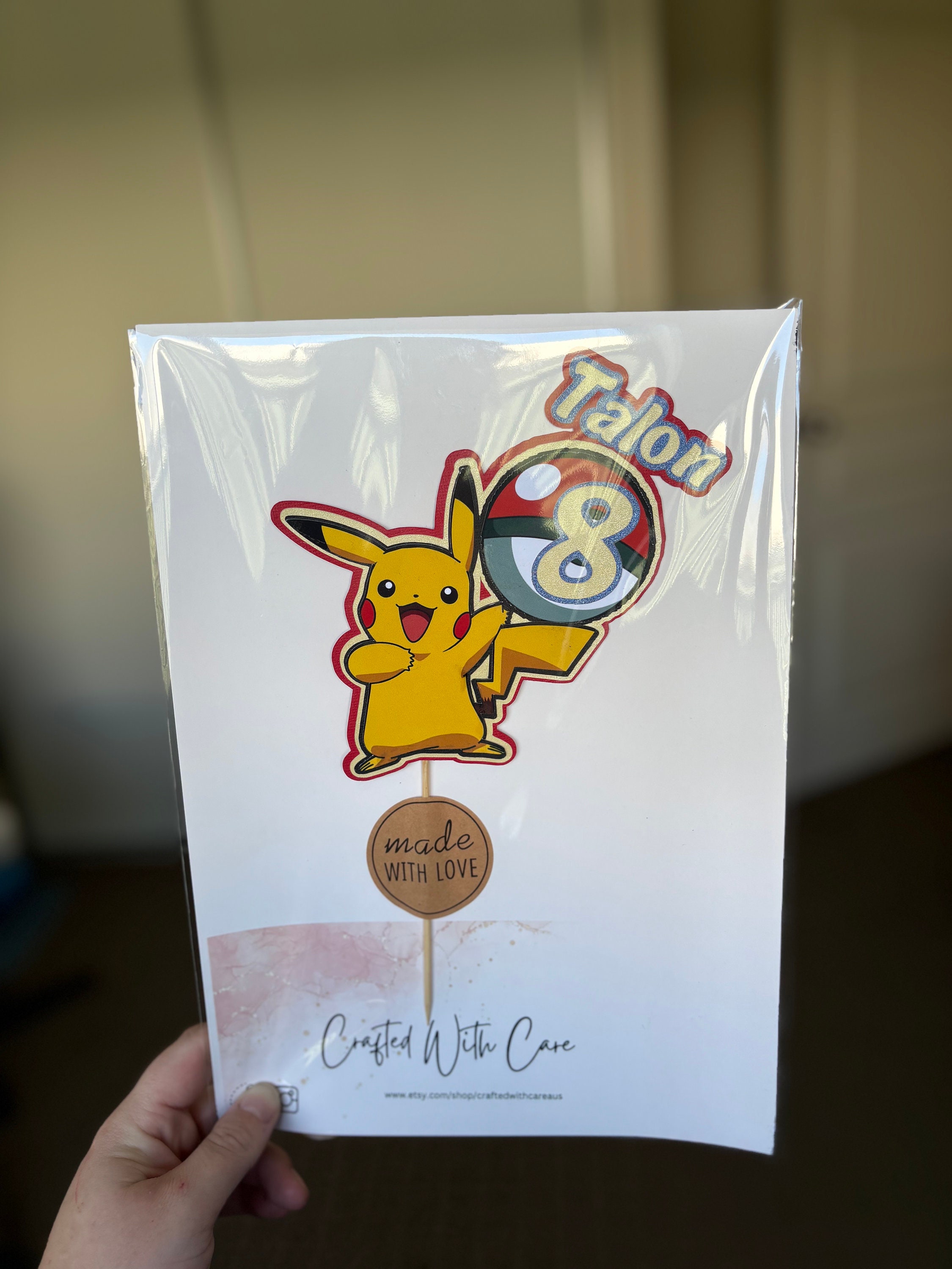 Pokemon Custom Cardstock Cake Topper - Etsy