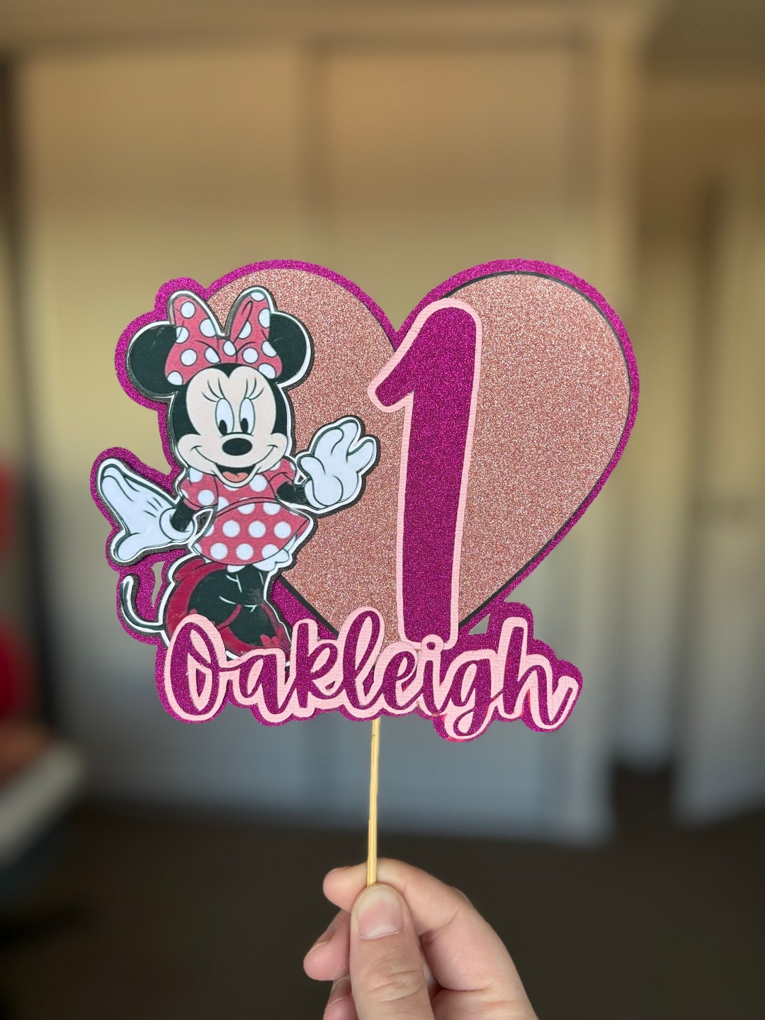 Minnie Mouse Custom Cardstock Cake Topper - Etsy