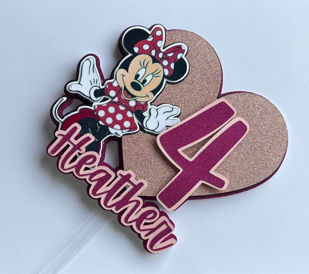 Minnie Mouse Custom Cardstock Cake Topper - Etsy Australia