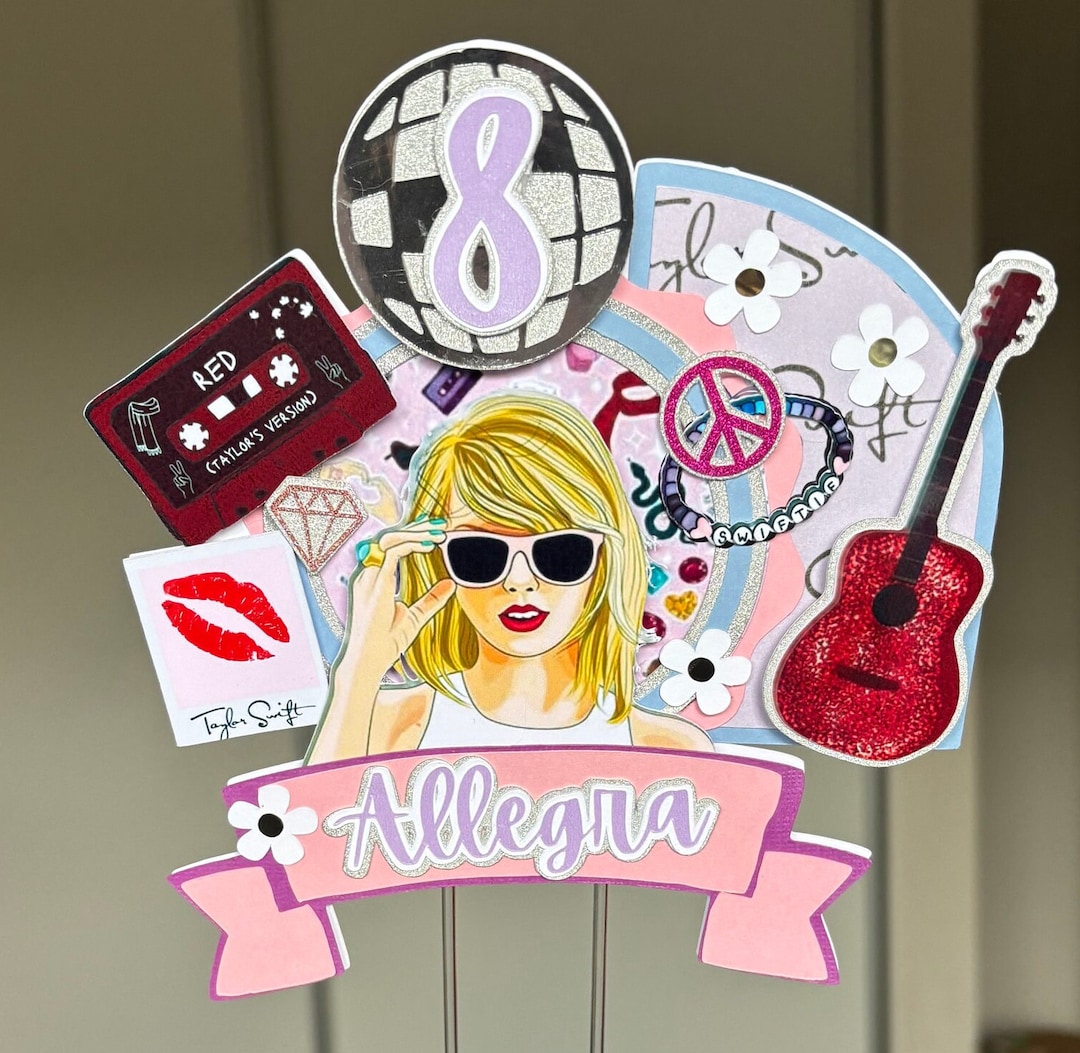 Taylor Swift Custom Cardstock Cake Topper - Etsy