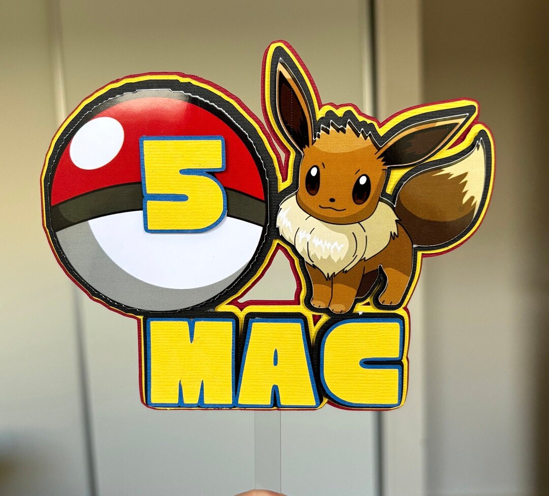 Pokemon Custom Cardstock Cake Topper - Etsy