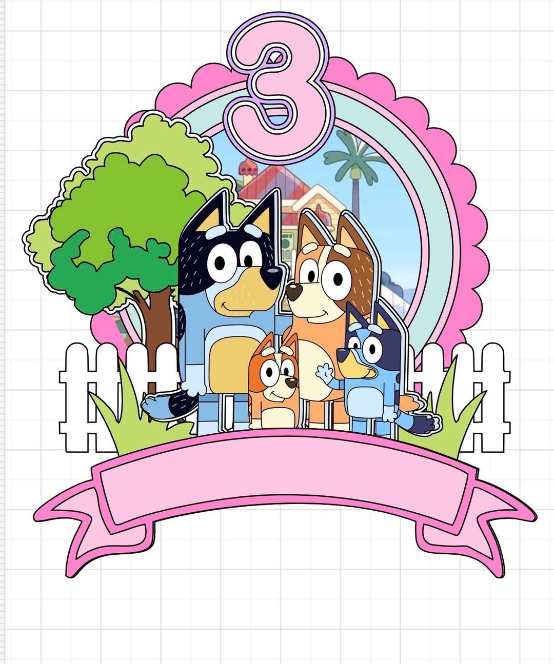 Bluey Custom Cardstock Cake Topper - Etsy