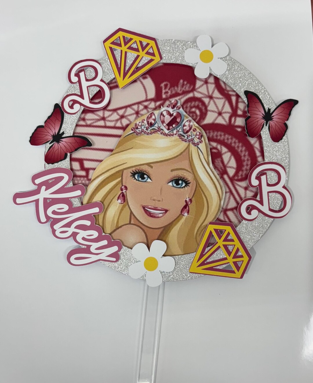 Barbie Custom Cardstock Cake Topper - Etsy
