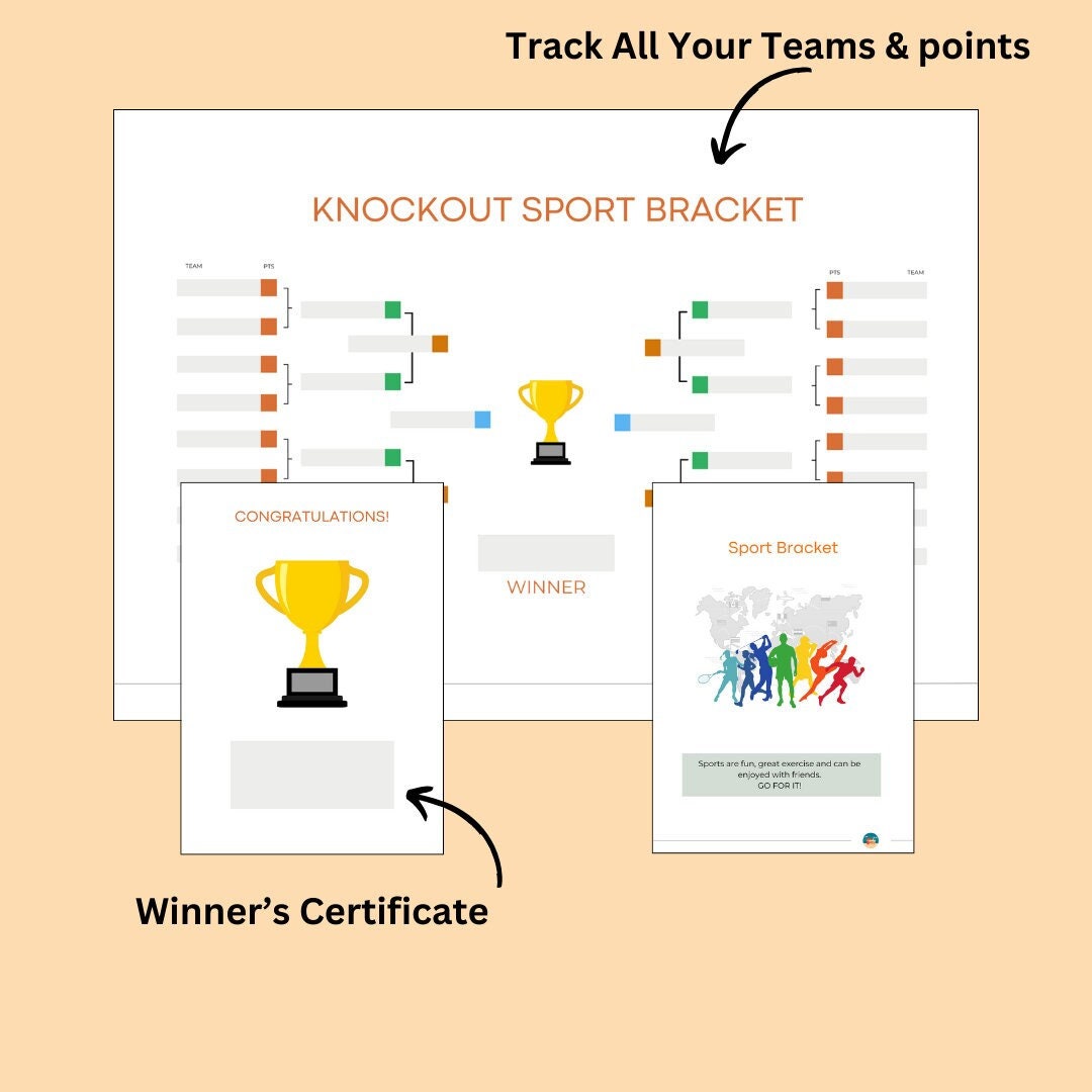 Sports Bracket Template Digital File Download - Etsy