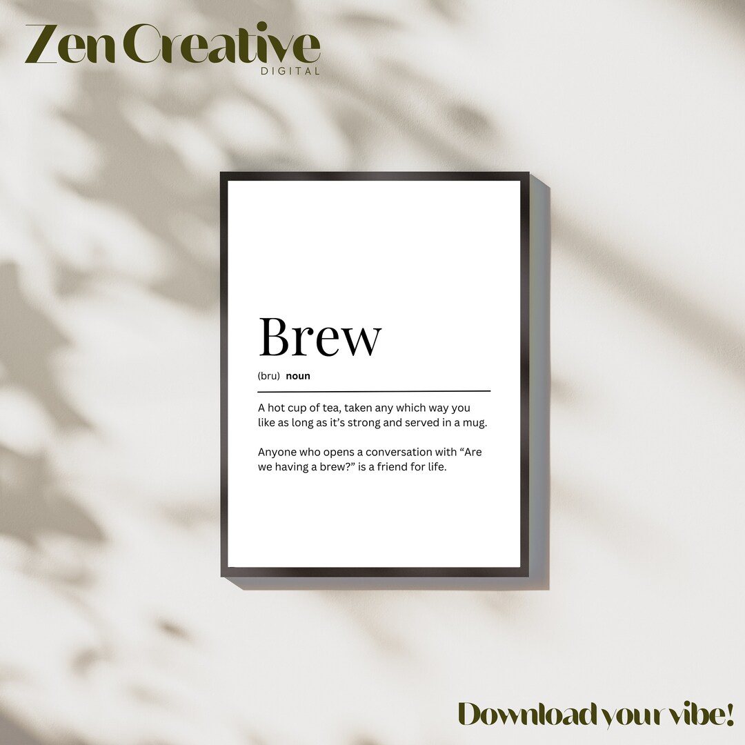Brew Definition Print Instant Download Printable Wall Art Digital ...