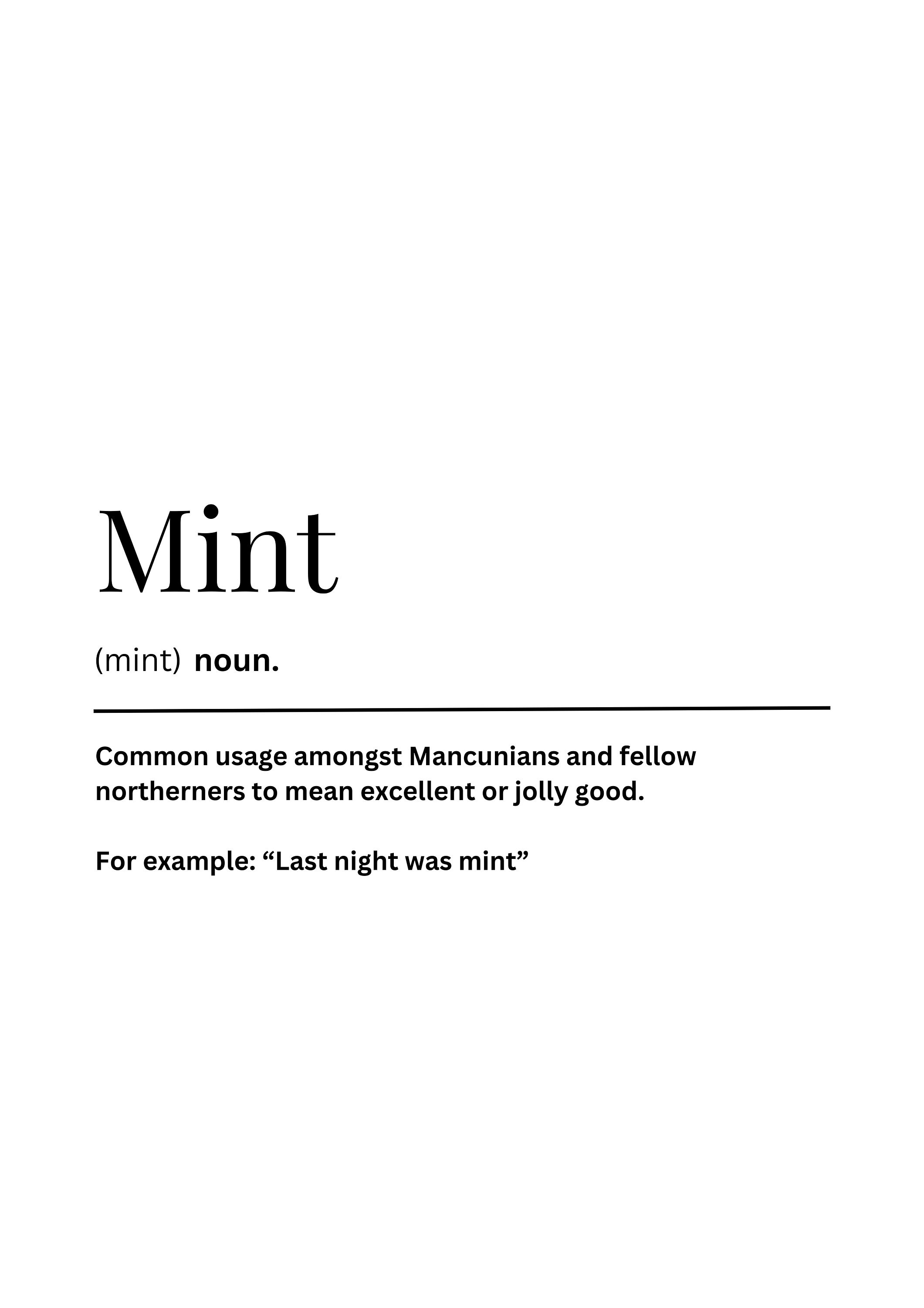 Mint Definition Print Instant Download Printable Wall Art - Etsy