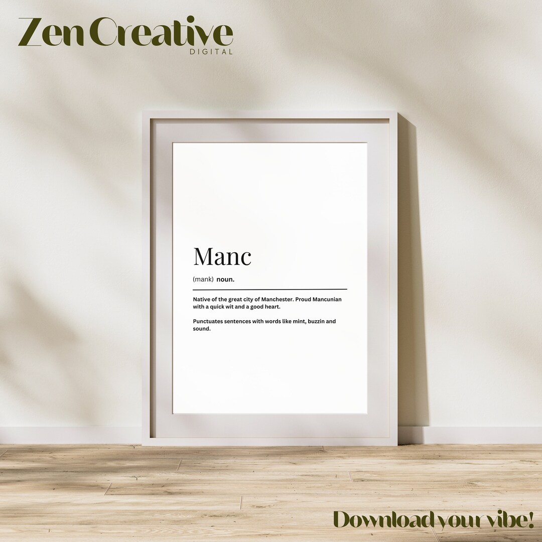 Manc Definition Print | Instant Download | Printable Wall Art | Digital ...