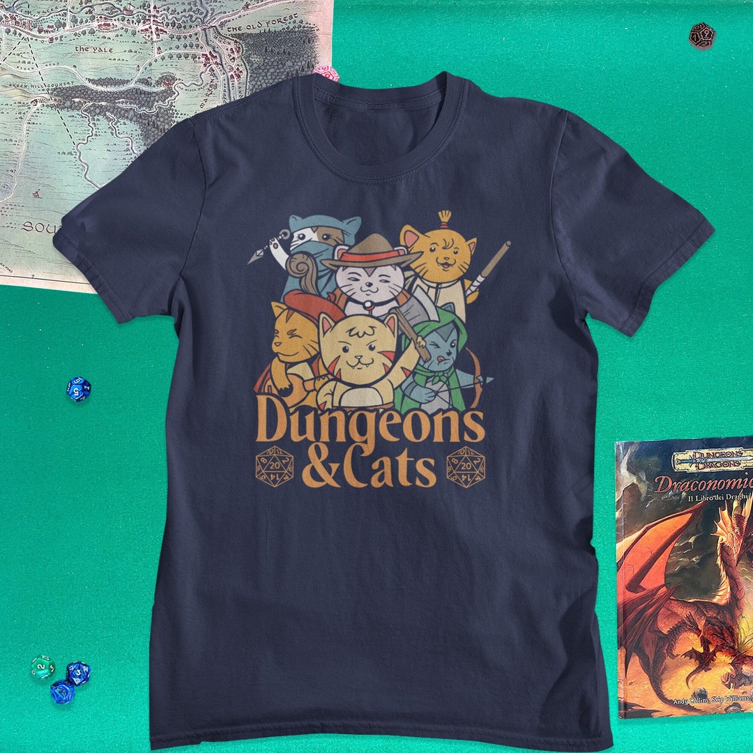 Dungeons & Cats Shirt | Dungeons and Dragons T-shirt | RPG Tee | Dnd ...
