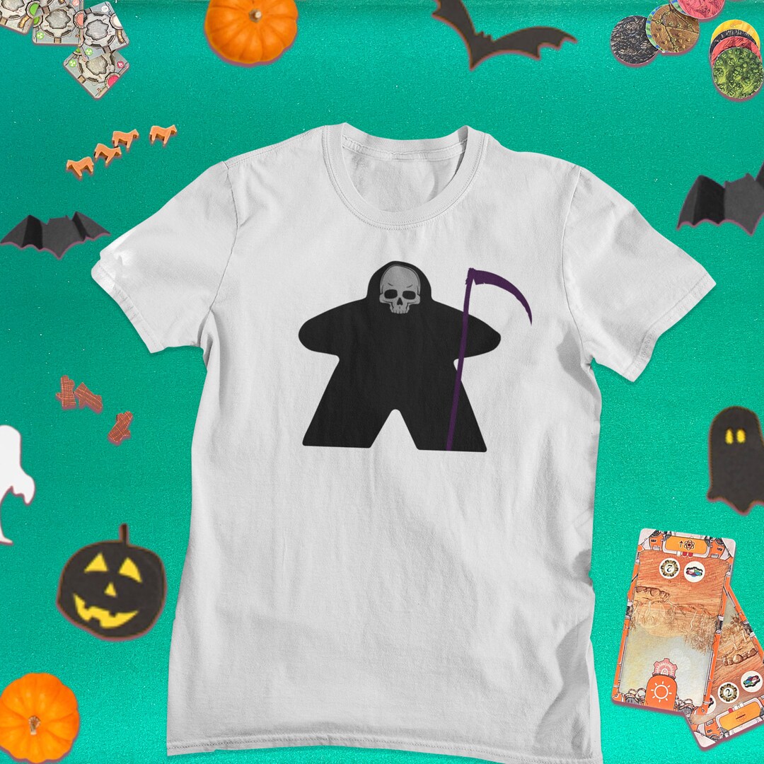 Meeple Grim Reaper Costume | Board Gamer T-shirt | Board Games Shirt ...